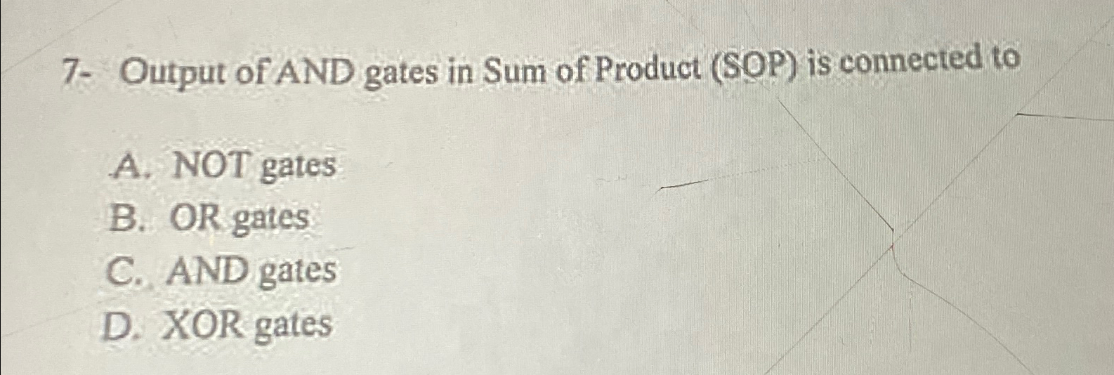 Solved Output of AND gates in Sum of Product (SOP) ﻿is | Chegg.com