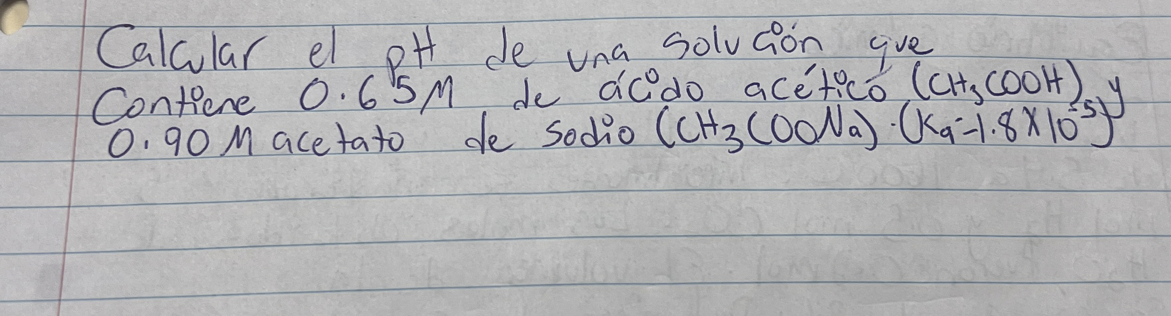 Calcular el pH de una solución queContiene 0.65 ﻿M de | Chegg.com