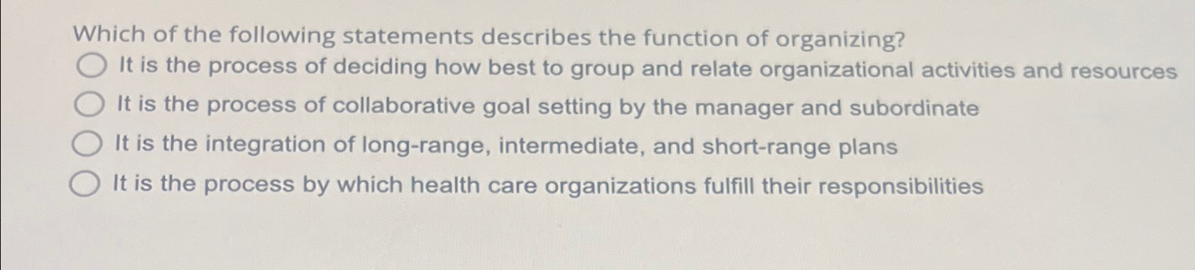 Solved Which of the following statements describes the | Chegg.com