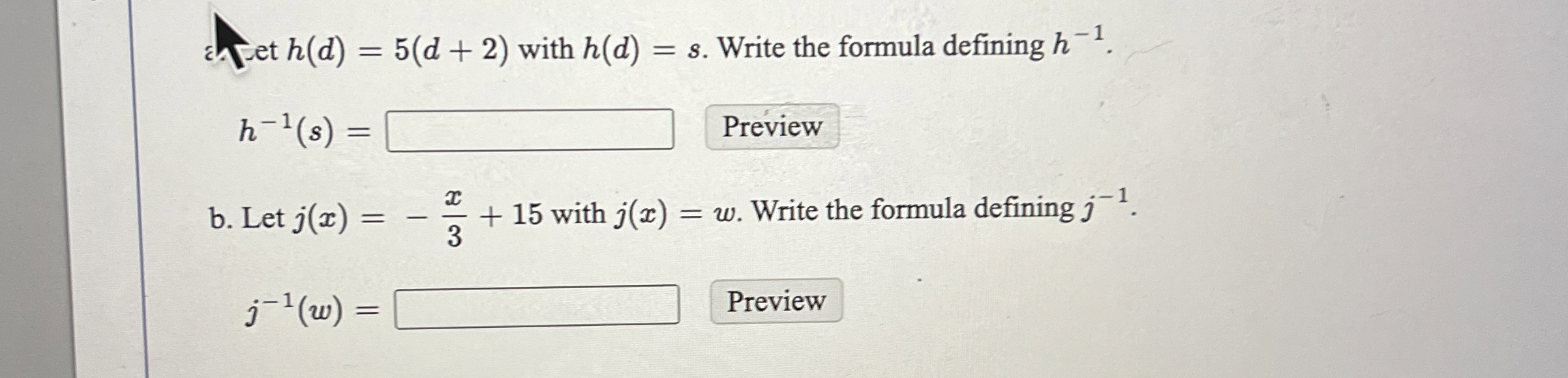 Solved cet h(d)=5(d+2) ﻿with h(d)=s. ﻿Write the formula | Chegg.com
