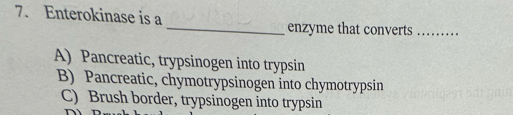 Solved Enterokinase is a ﻿enzyme that converts q,A) | Chegg.com