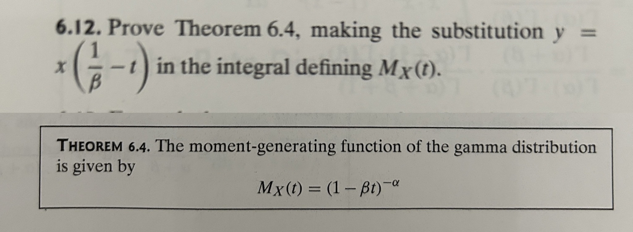 6.12. ﻿Prove Theorem 6.4, ﻿making the substitution | Chegg.com