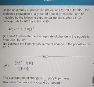 Solved Based on a study at population projections for 2000 | Chegg.com