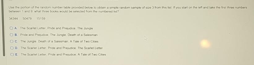 Solved Use the portion of the random number table provided | Chegg.com
