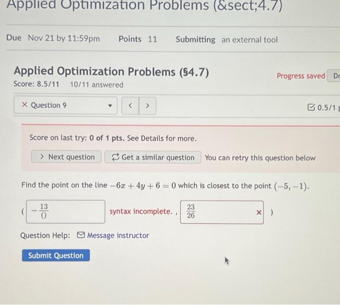 Solved Applied Optimization Problems (\$4.7) Progress saved | Chegg.com