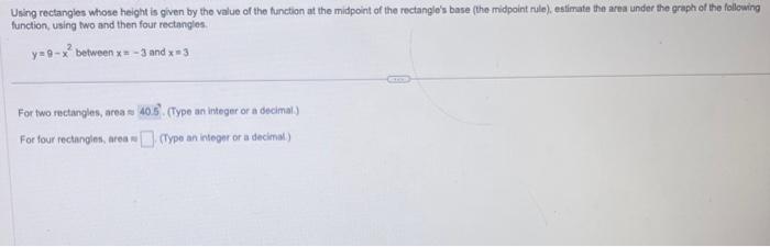 Solved Using rectangles whose height is given by the value | Chegg.com
