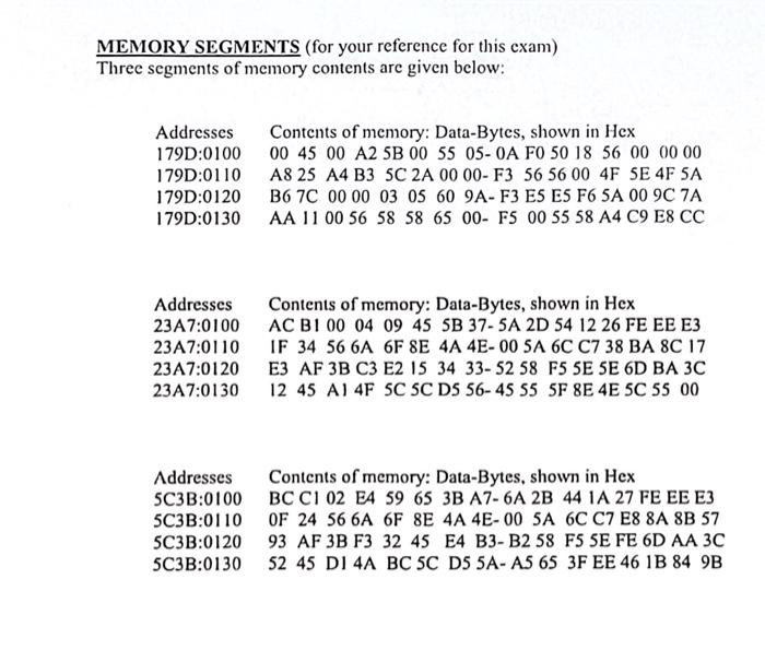 Solved 20. Provide machine instruction (binary \& Hex) for | Chegg.com