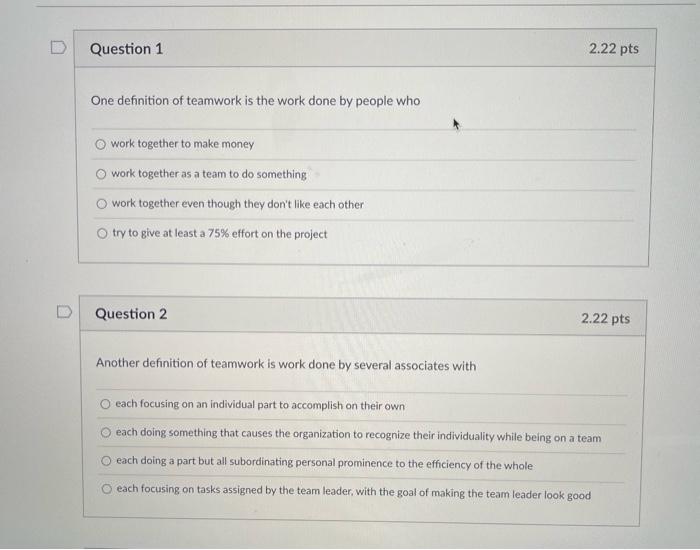 Solved One objective of teamwork is learning how to | Chegg.com