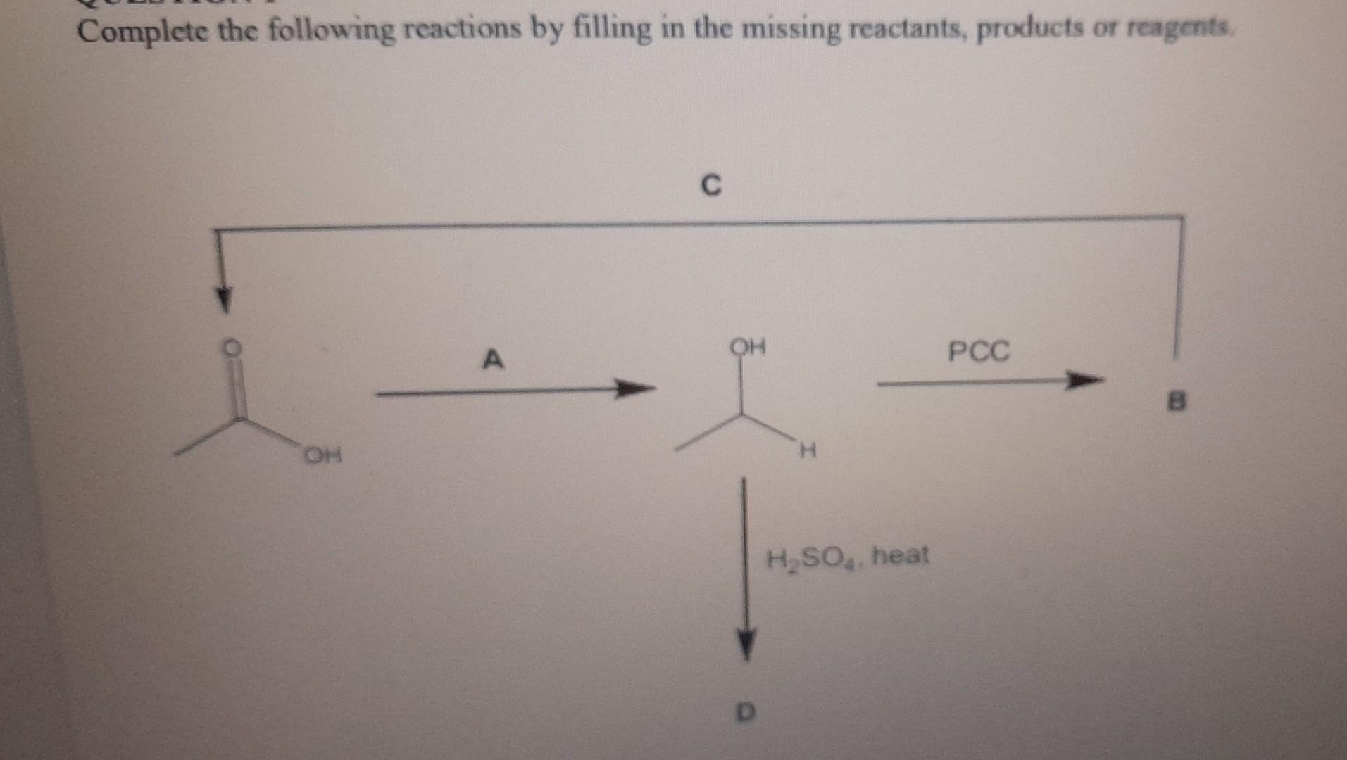 Solved Complete the following reactions by filling in the | Chegg.com