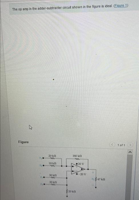 Solved The op amp in the adder-subtracter circuit shown in | Chegg.com