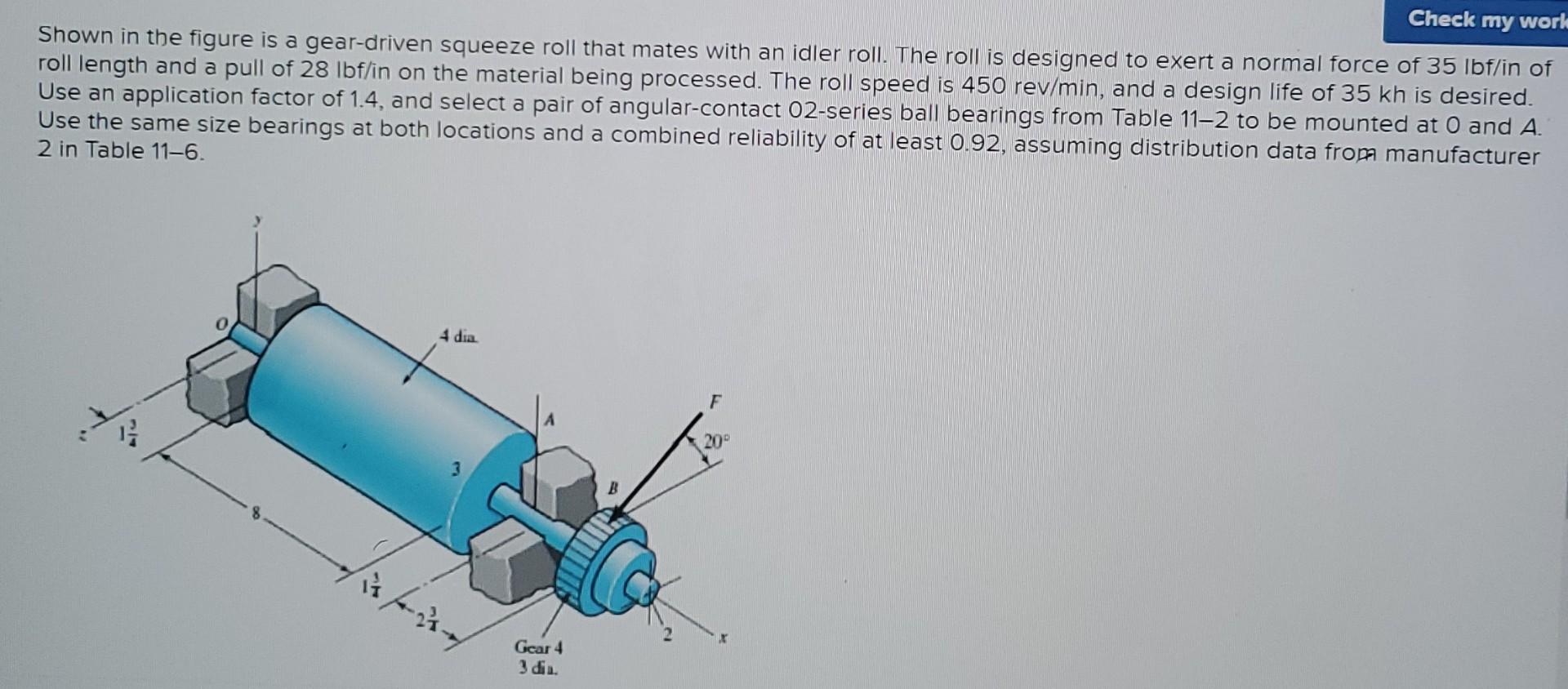 Solved Shown in the figure is a gear-driven squeeze roll | Chegg.com