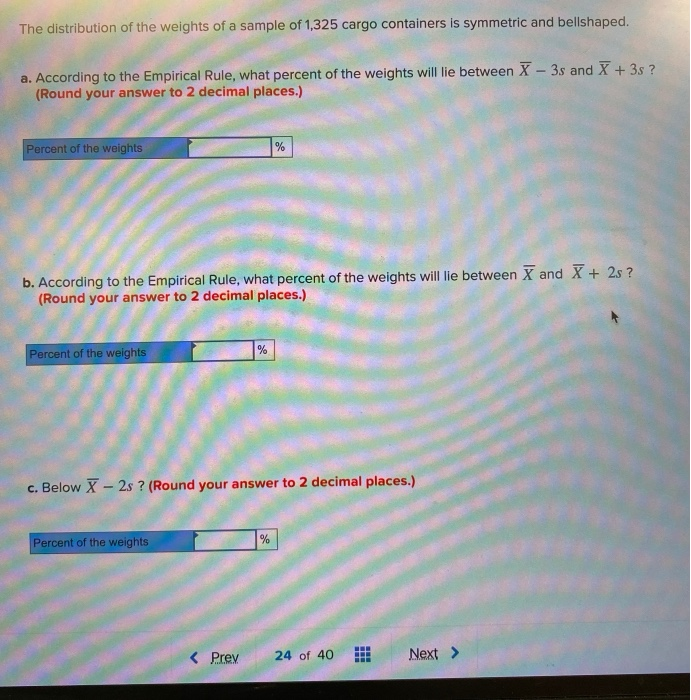 solved-the-distribution-of-the-weights-of-a-sample-of-1-325-chegg