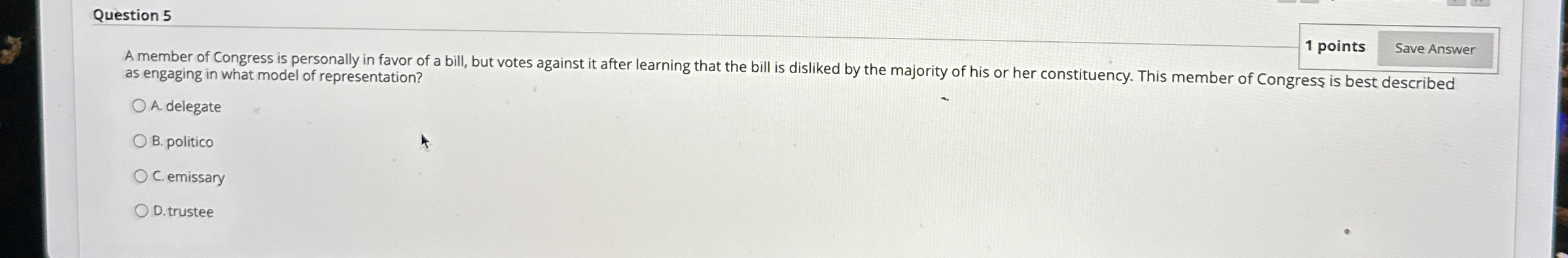 Solved Question 51 ﻿pointsA member of Congress is personally | Chegg.com