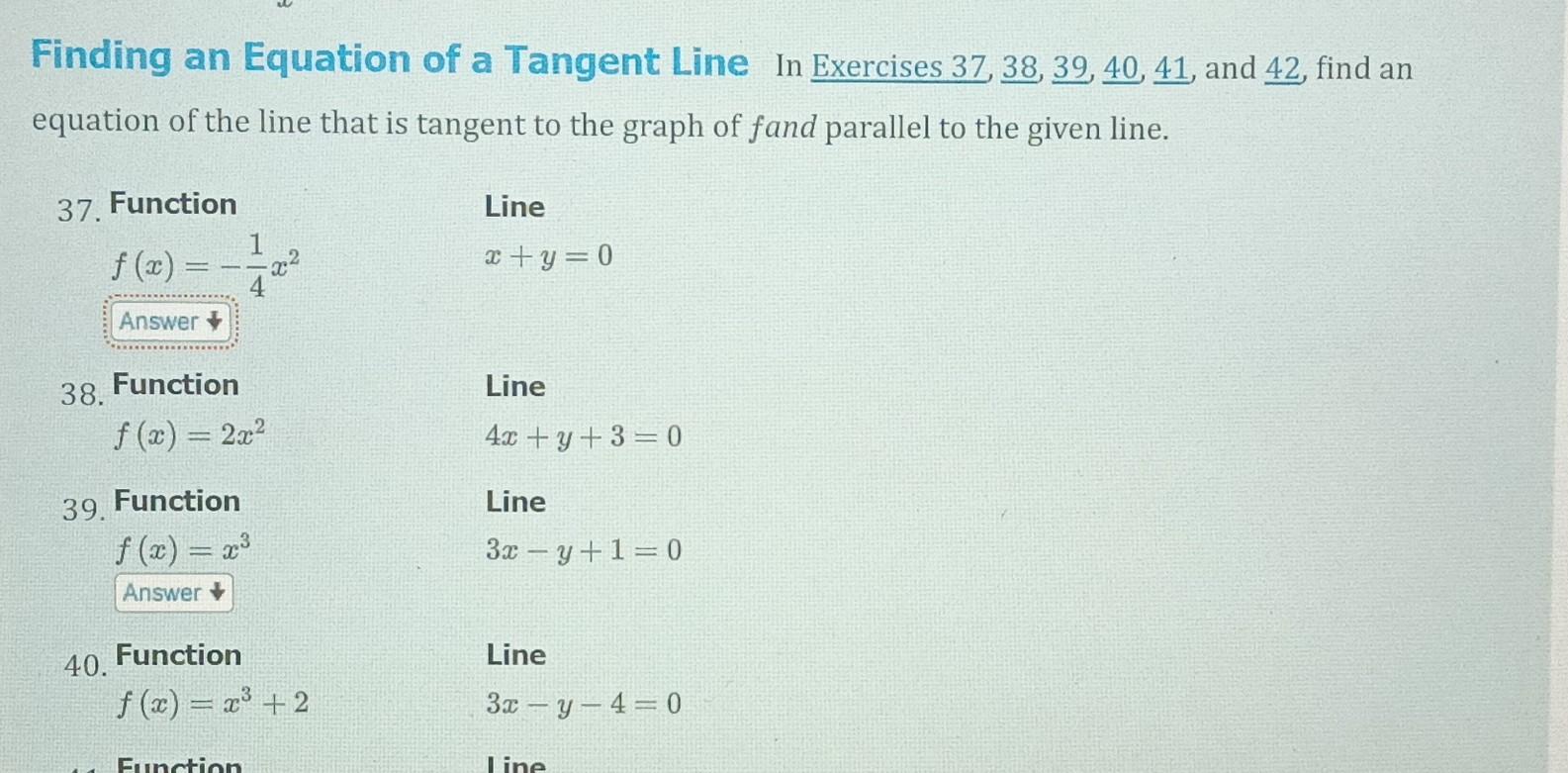 Solved Finding an Equation of a Tangent Line In Exercises | Chegg.com