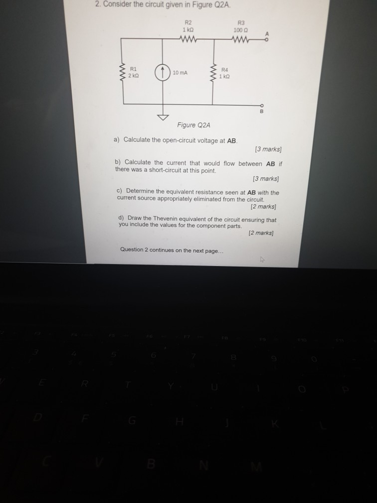 Solved 2. Consider the circuit given in Figure Q2A. R2 1 ko | Chegg.com