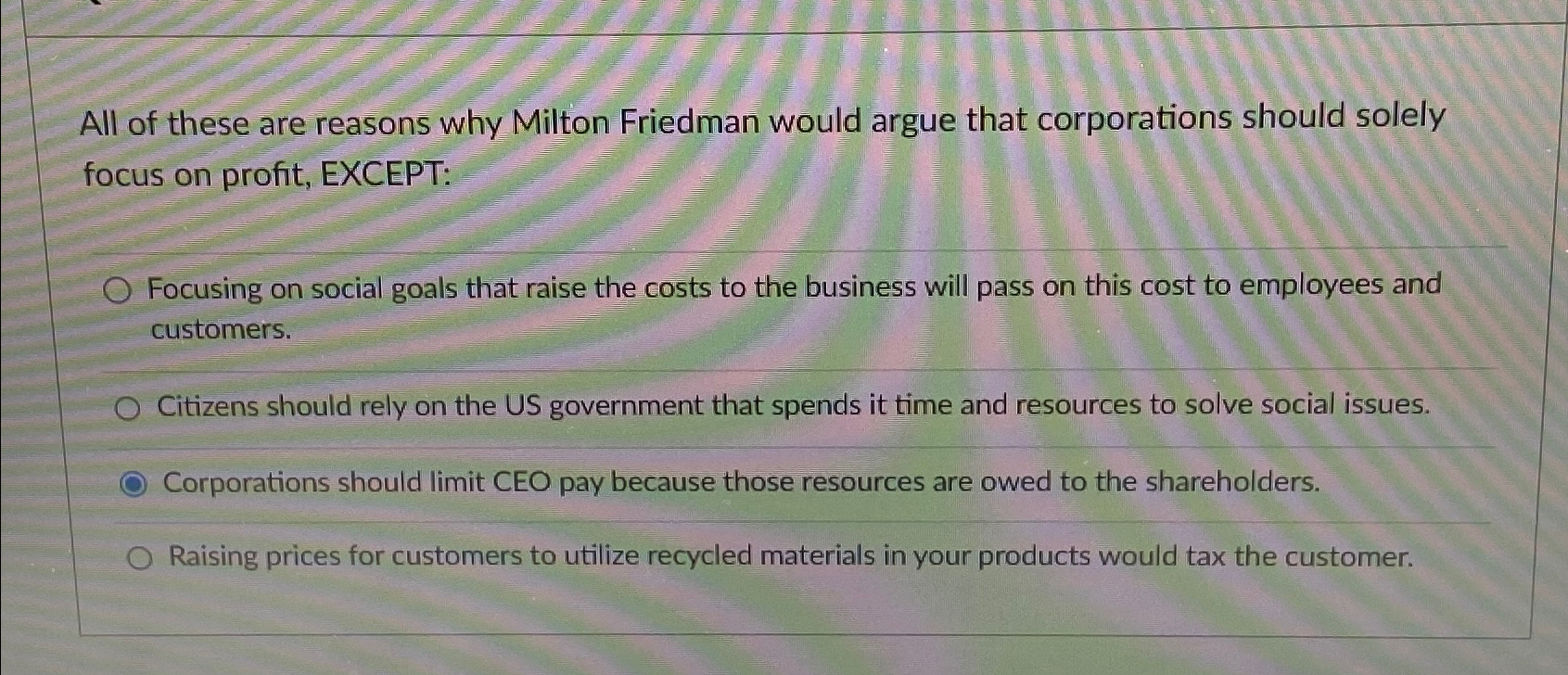 Solved All of these are reasons why Milton Friedman would | Chegg.com