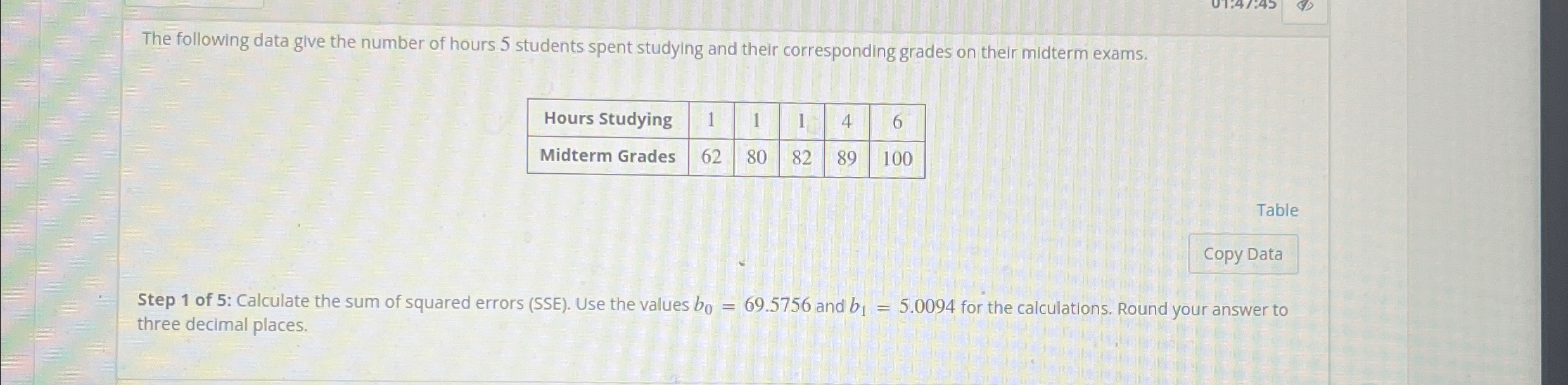 Solved The following data give the number of hours 5 | Chegg.com