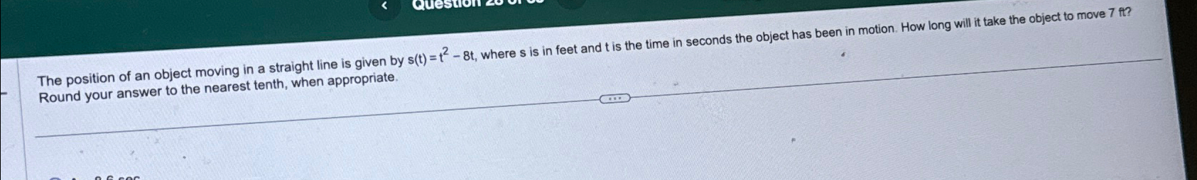 Solved The position of an object moving in a straight line | Chegg.com