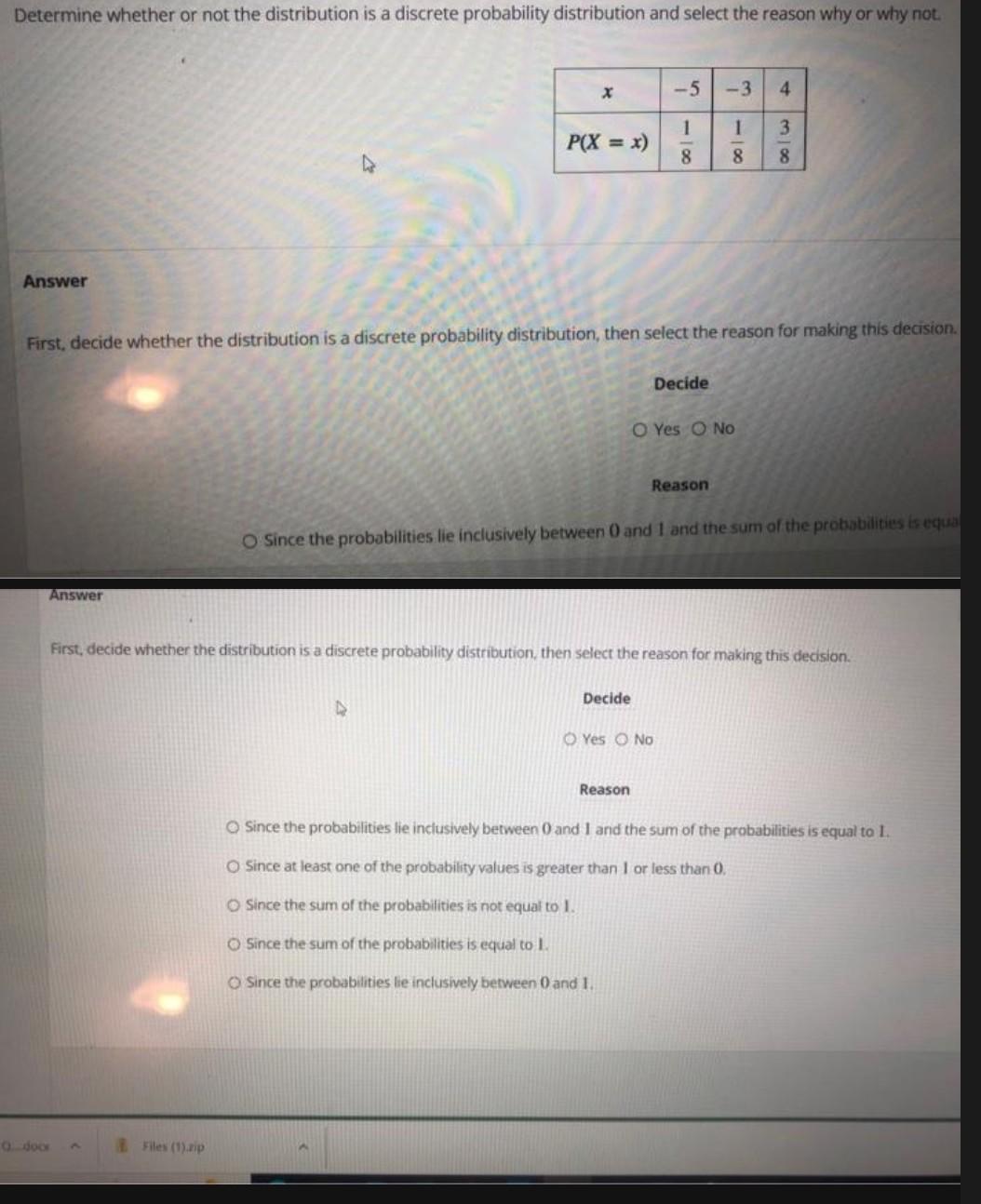 Solved Determine whether or not the distribution is a | Chegg.com