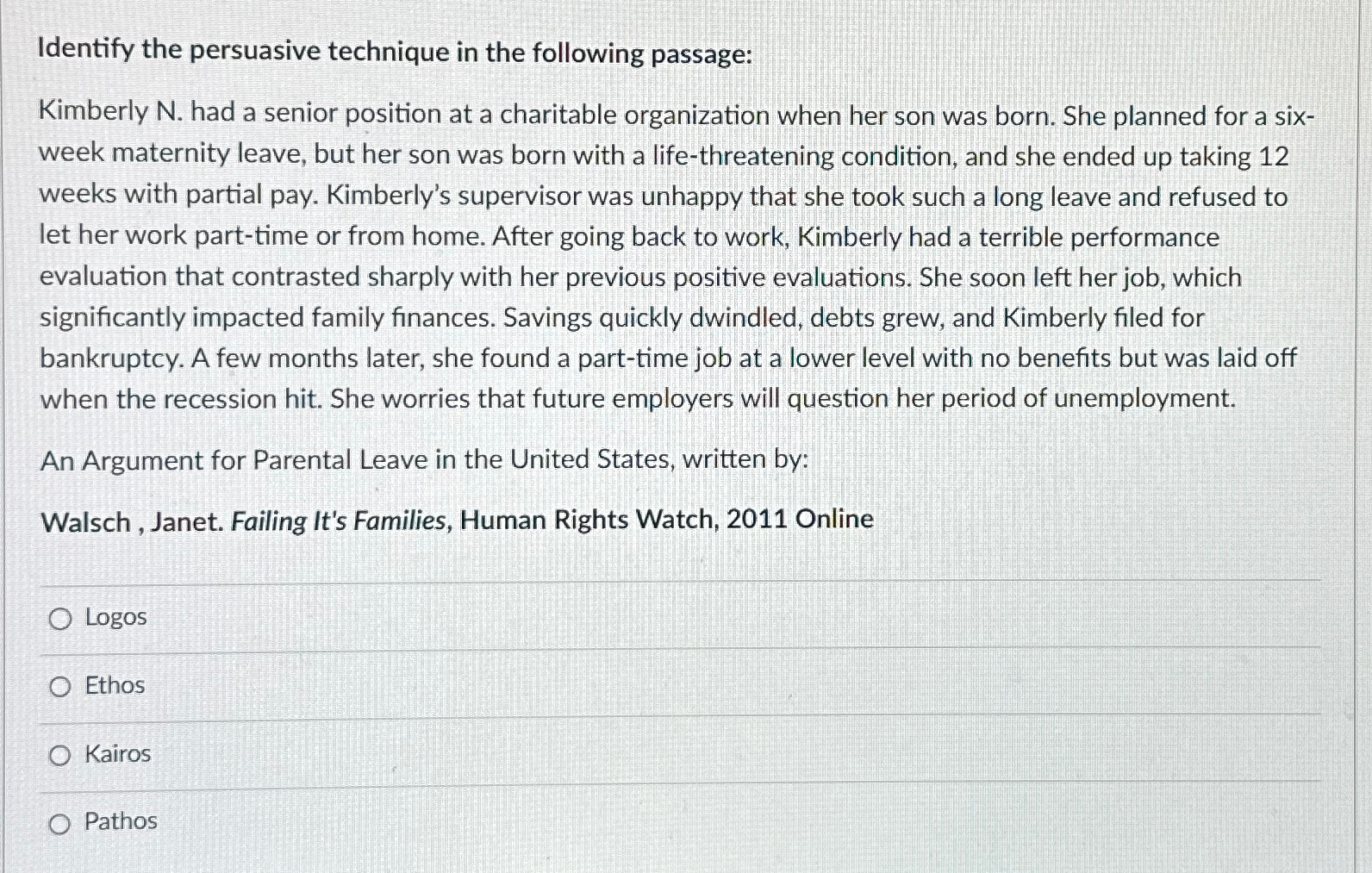 Solved Identify the persuasive technique in the following | Chegg.com