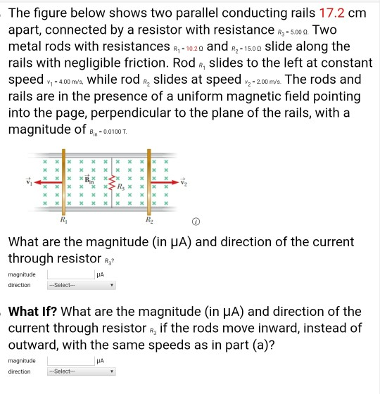 Solved The figure below shows two parallel conducting rails | Chegg.com