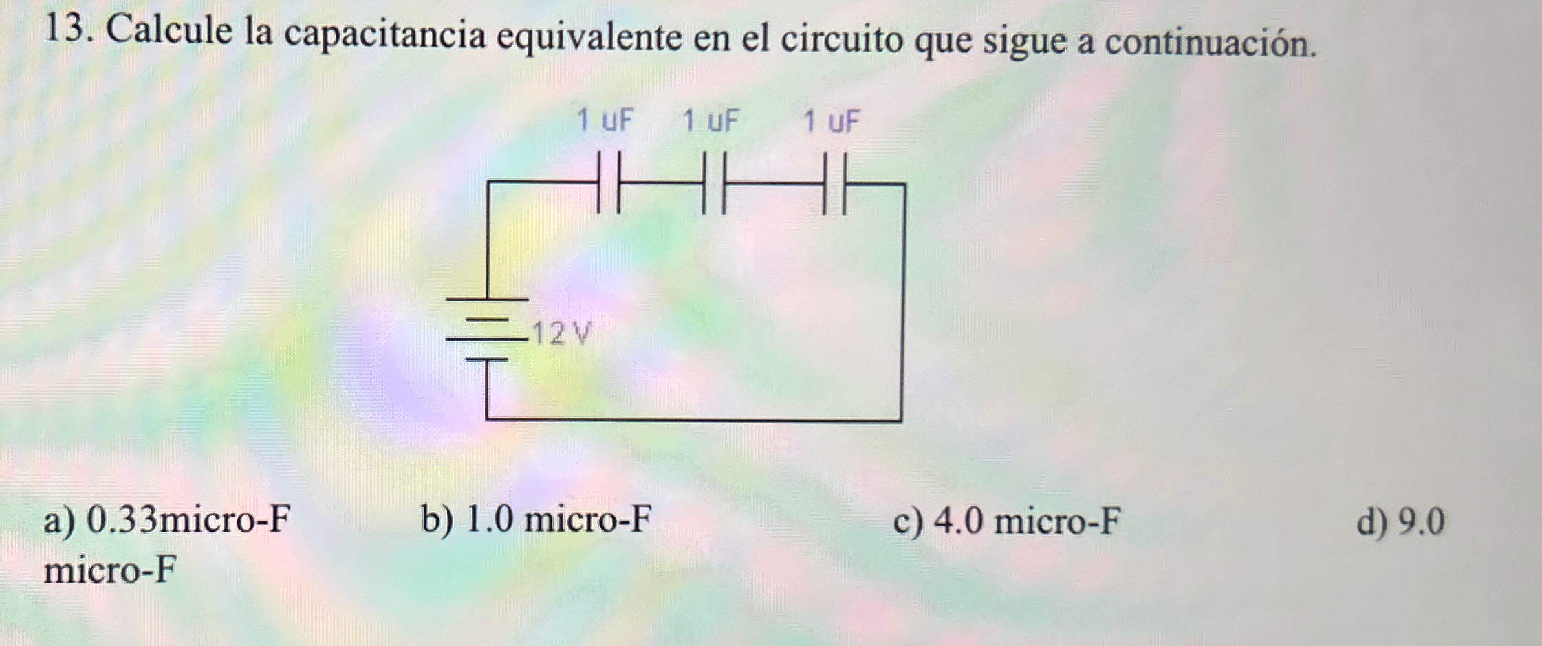 Solved Calcule la capacitancia equivalente en el circuito | Chegg.com
