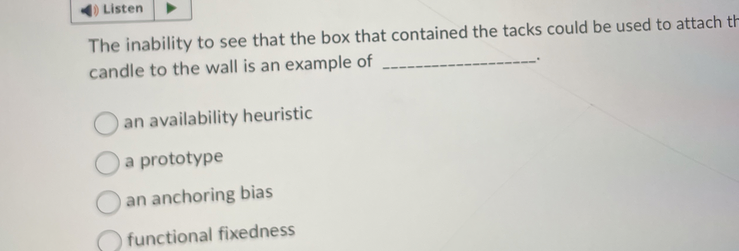 Solved ListenThe inability to see that the box that | Chegg.com