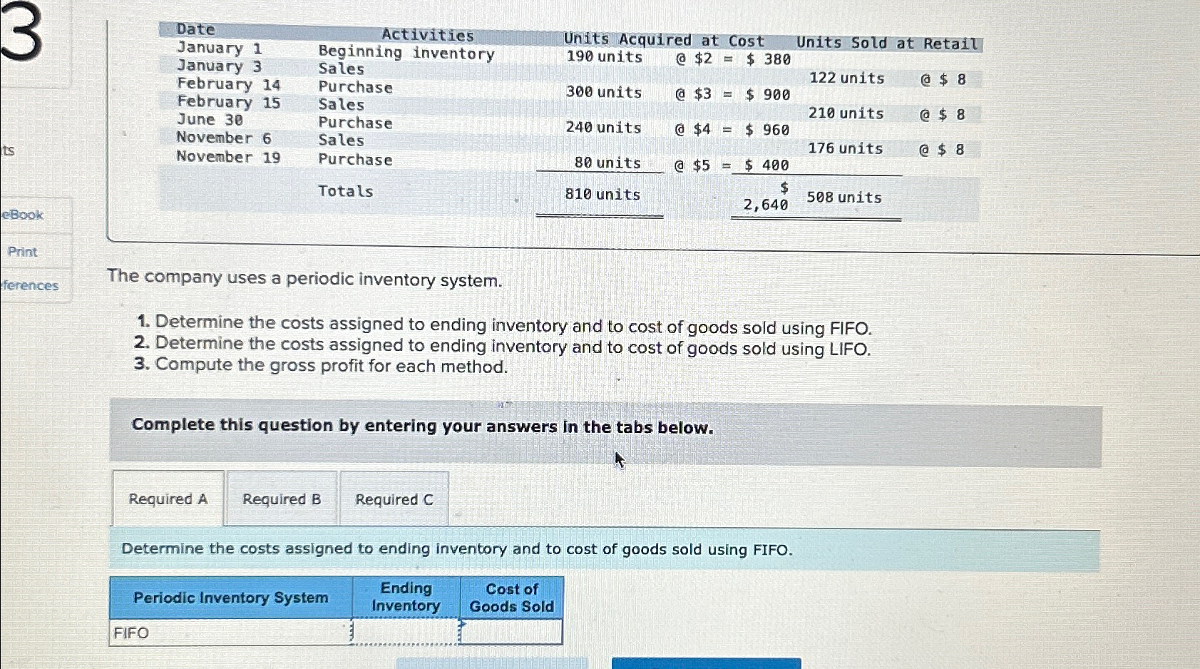 Solved Using the table find FIFO, LIFO for ending inventory | Chegg.com