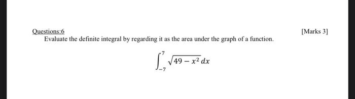 Solved Questions:6 Evaluate the definite integral by | Chegg.com