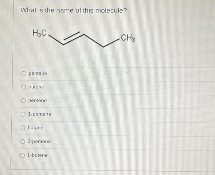 Solved What is the name of this molecule? H3 C O pentane | Chegg.com