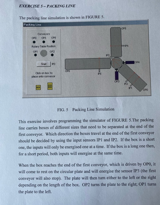 EXERCISE 5 - PACKING LINE The packing line simulation | Chegg.com