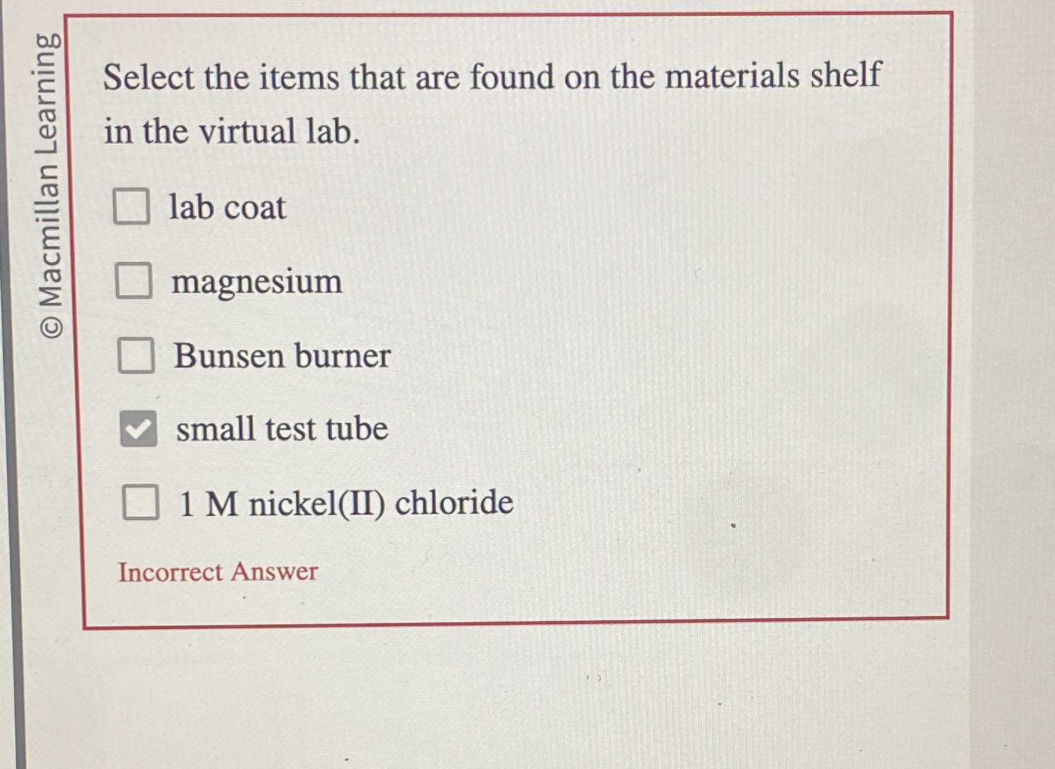 Solved Select the items that are found on the materials | Chegg.com