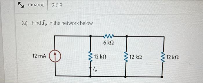 Solved (a) Find Io in the network below. | Chegg.com