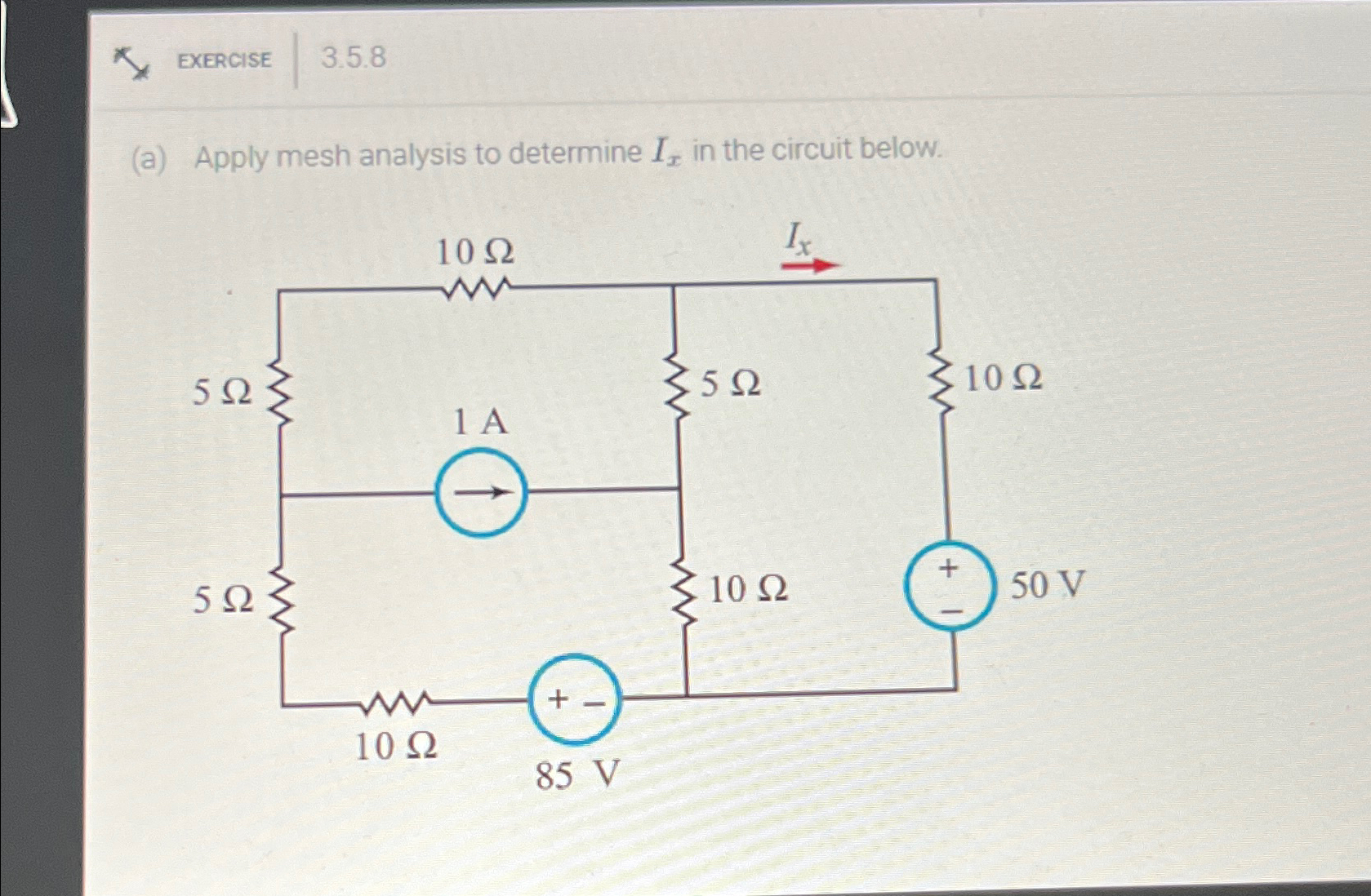 Solved EXERCISE 3.5.8(a) ﻿Apply mesh analysis to determine | Chegg.com