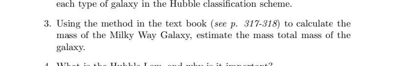 Solved each type of galaxy in the Hubble classification | Chegg.com
