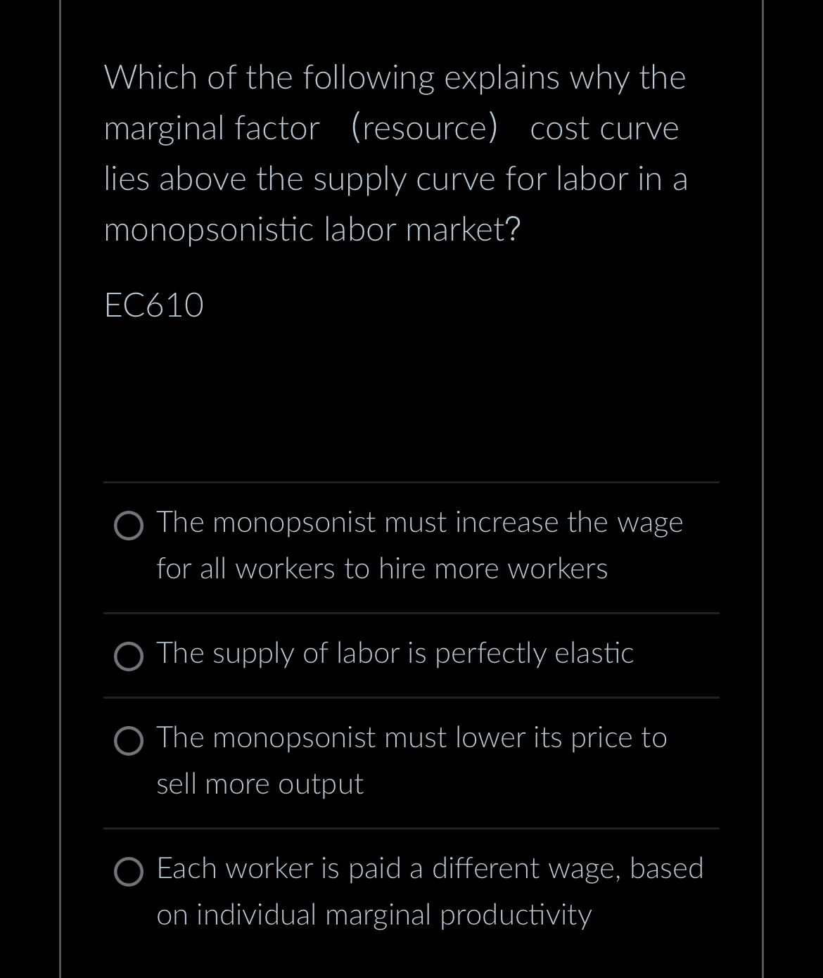 Solved Which of the following explains why the marginal | Chegg.com