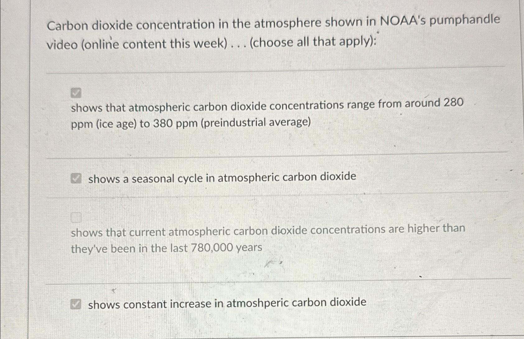 Solved shows how increased atmospheric carbon dioxide | Chegg.com