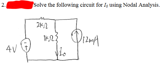 Solved Solve the following circuit for I0 ﻿using Nodal | Chegg.com