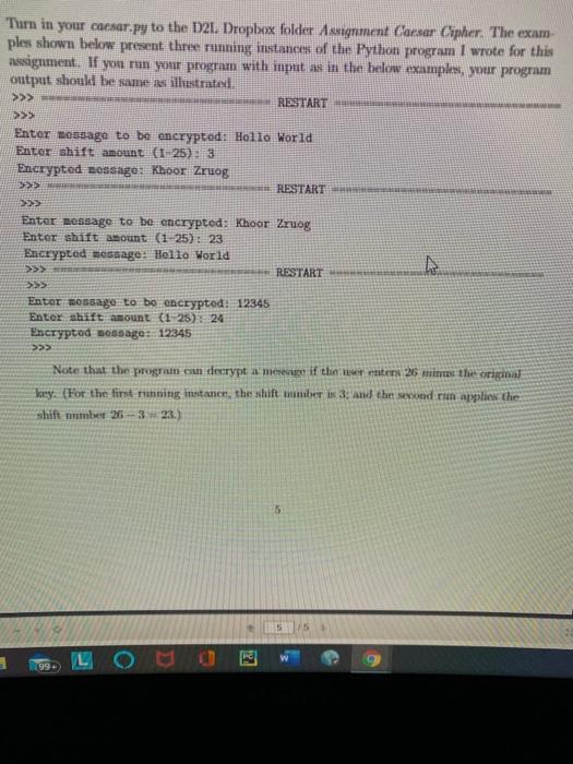 Solved Write a Python program named cesar.py that implements | Chegg.com