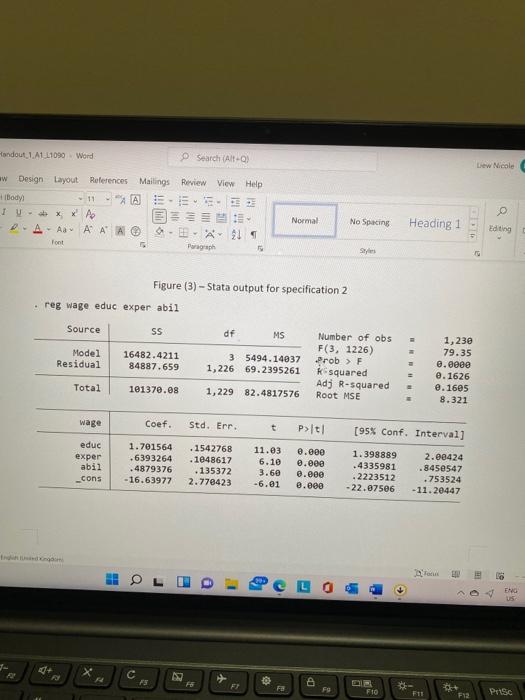 Solved use the stata outputs represented in the image | Chegg.com