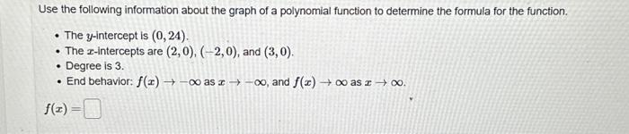 Solved Use the following information about the graph of a | Chegg.com