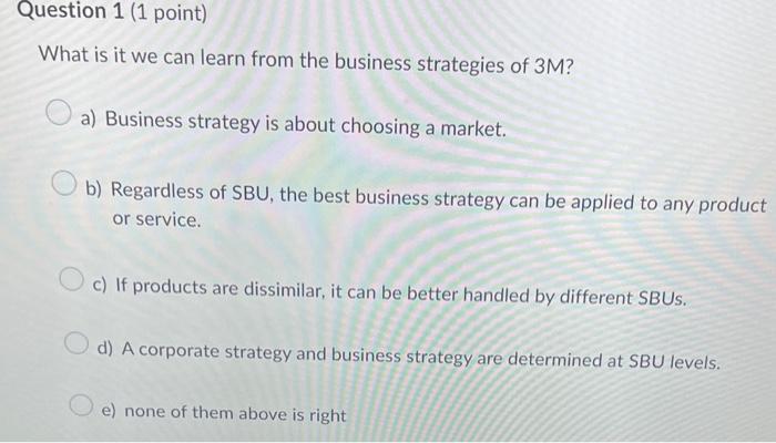 Solved What is it we can learn from the business strategies | Chegg.com