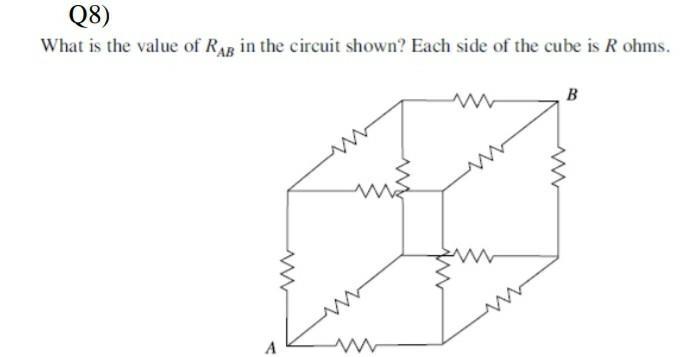 Solved What is the value of RAB in the circuit shown? Each | Chegg.com