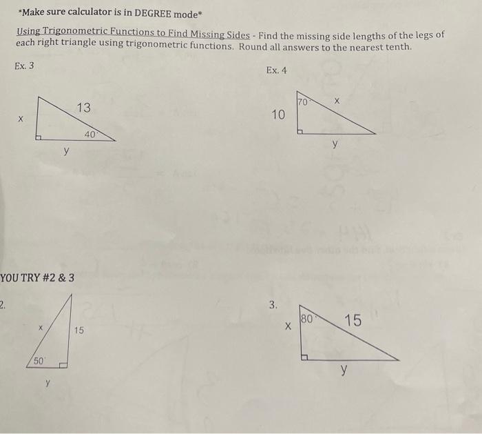 Solved "Make sure calculator is in DEGREE mode* Using | Chegg.com