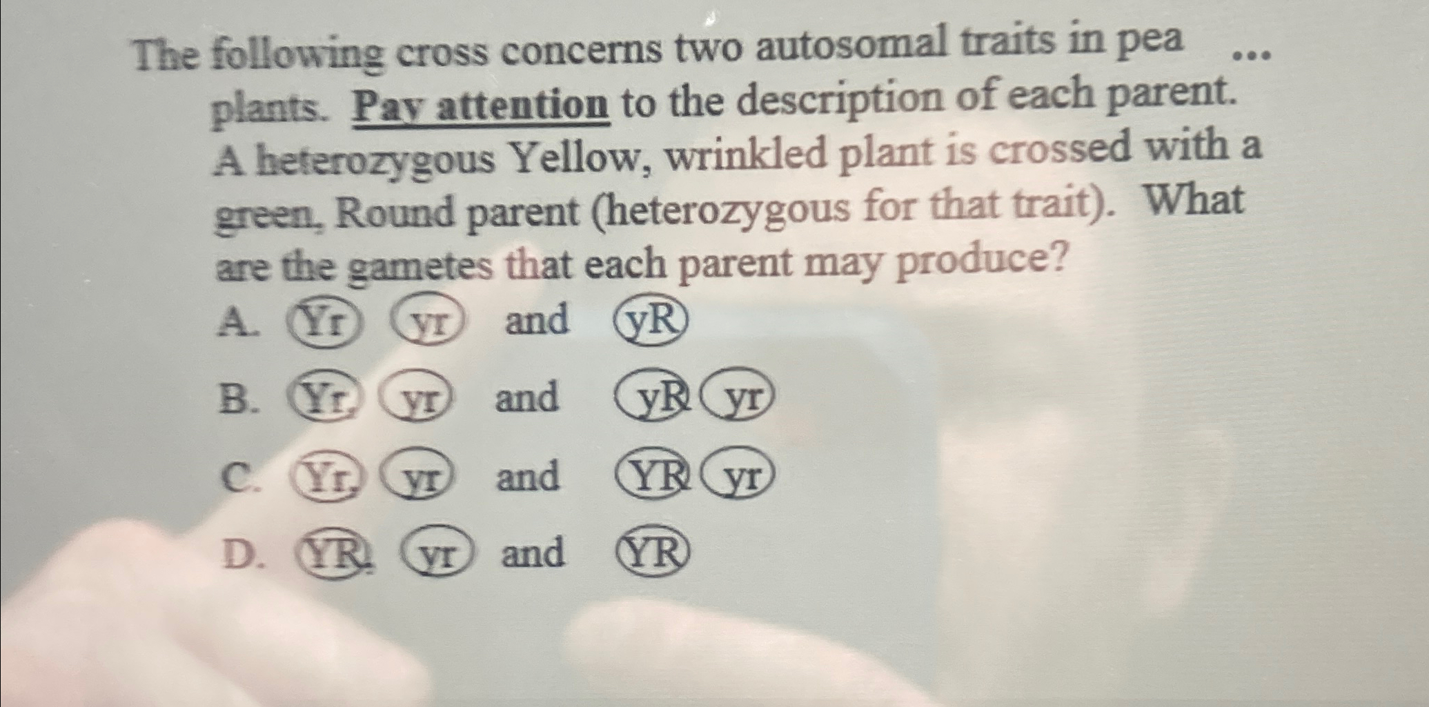 Solved The following cross concerns two autosomal traits in | Chegg.com