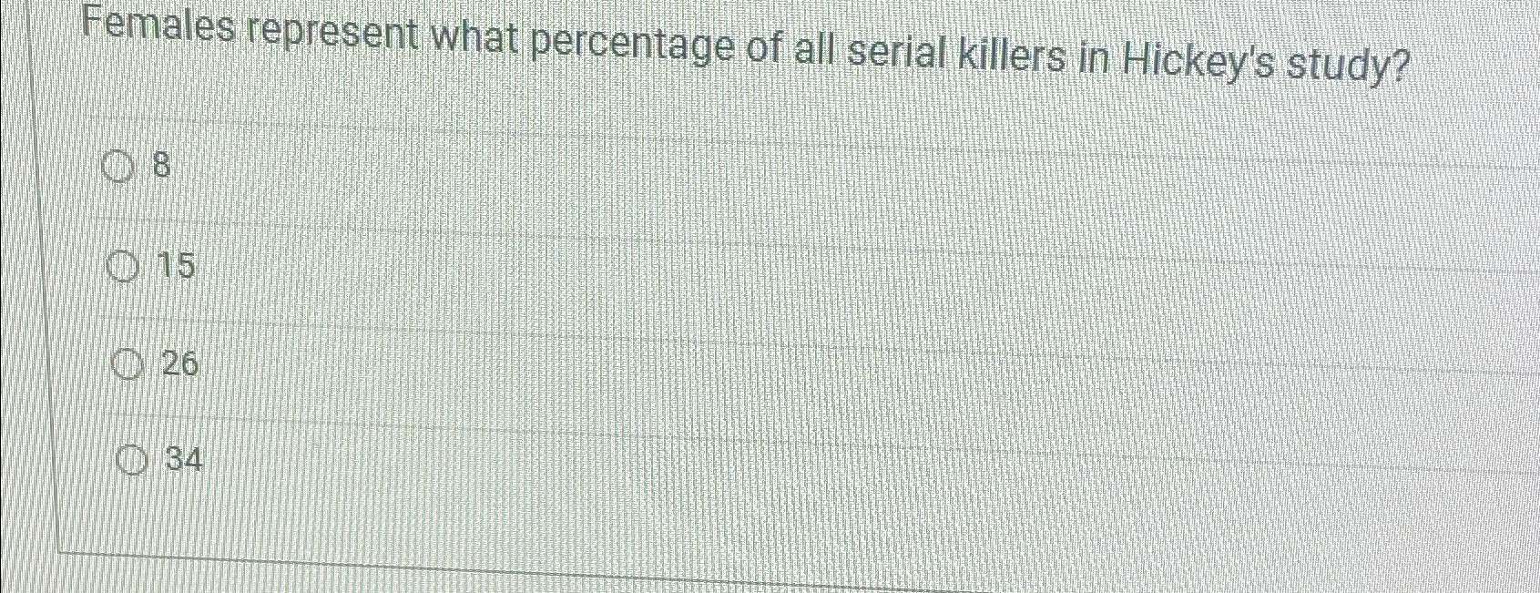 Solved Females represent what percentage of all serial | Chegg.com