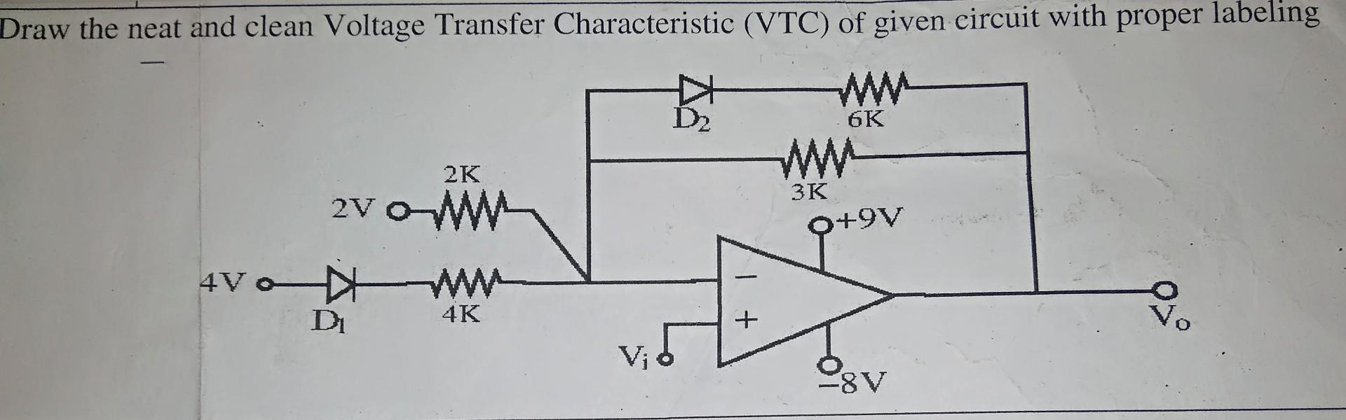Solved Draw the neat and clean Voltage Transfer | Chegg.com