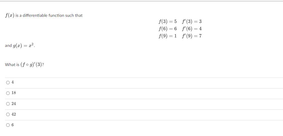 Solved f(x) ﻿is a differentiable function such | Chegg.com