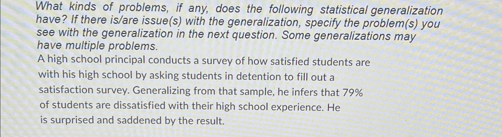 Solved What kinds of problems, if any, does the following | Chegg.com