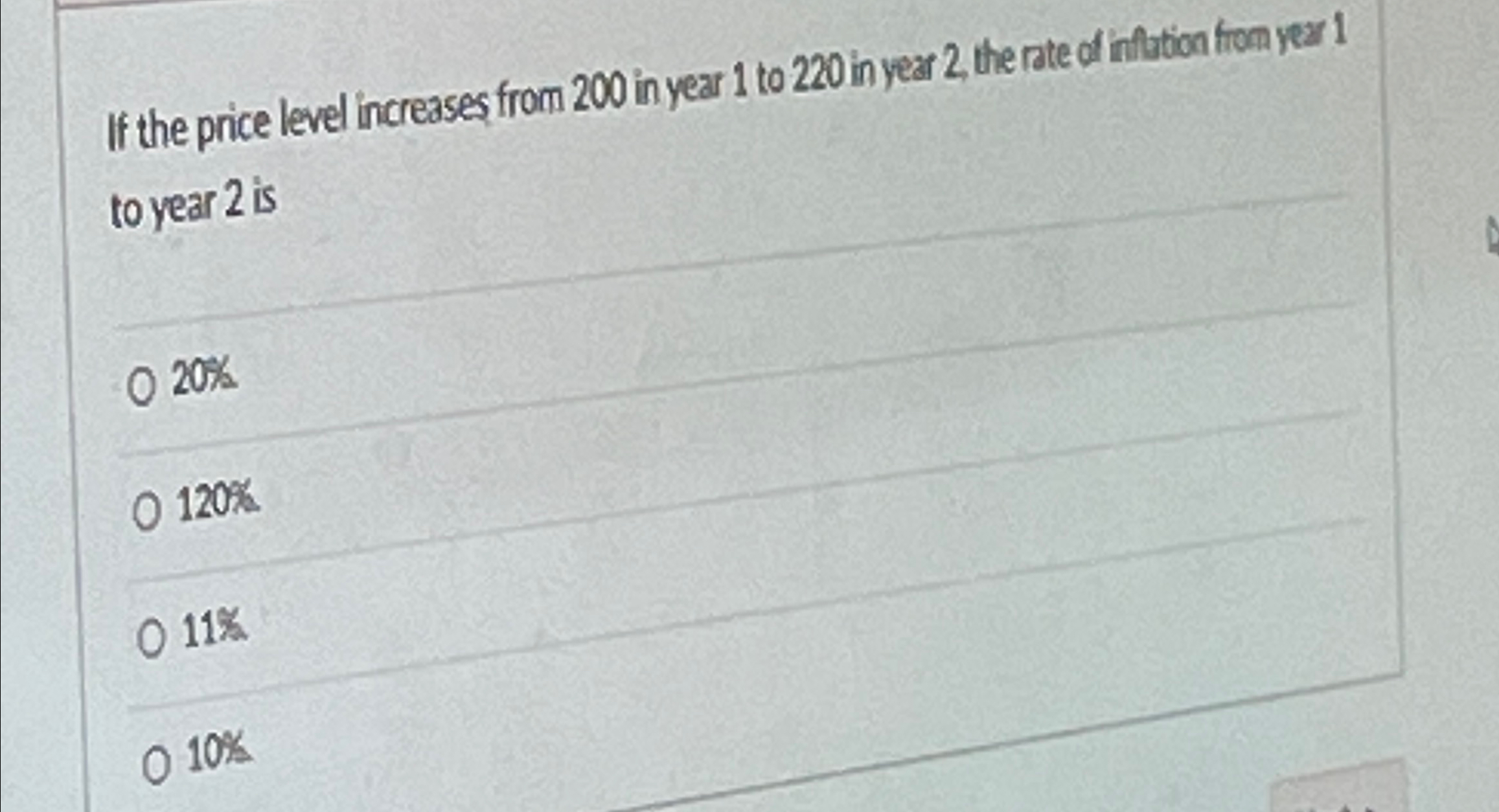 Solved If the price level increases from 200 ﻿in year 1 ﻿to | Chegg.com